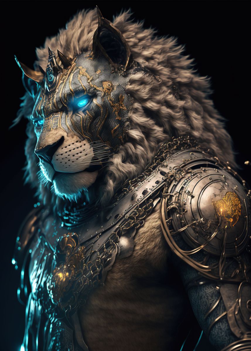 'Future Lion' Poster, picture, metal print, paint by Sunrise Game ...