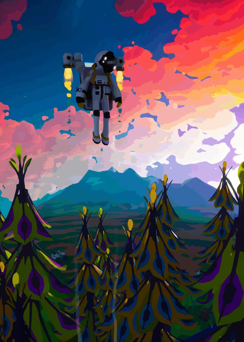'Astroneer' Poster, picture, metal print, paint by AM88 art | Displate