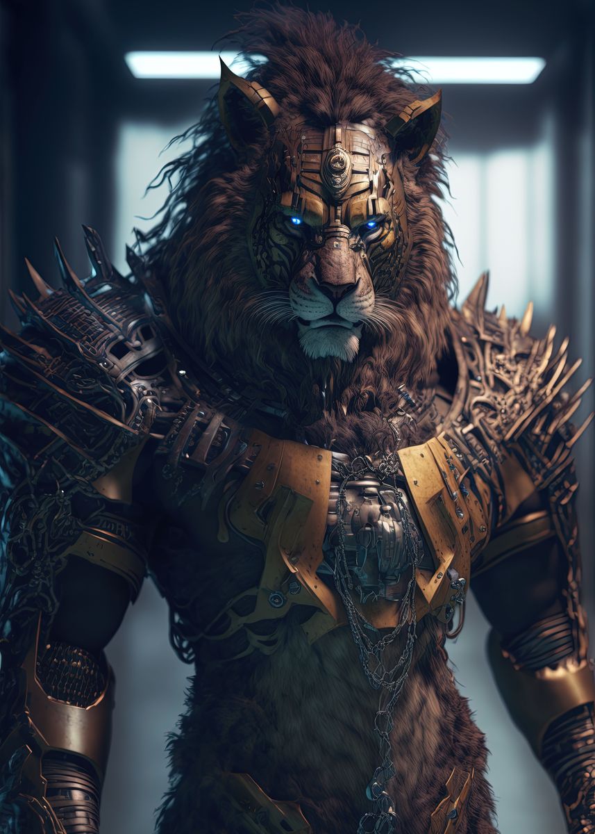 'Future Lion' Poster, picture, metal print, paint by Sunrise Game ...