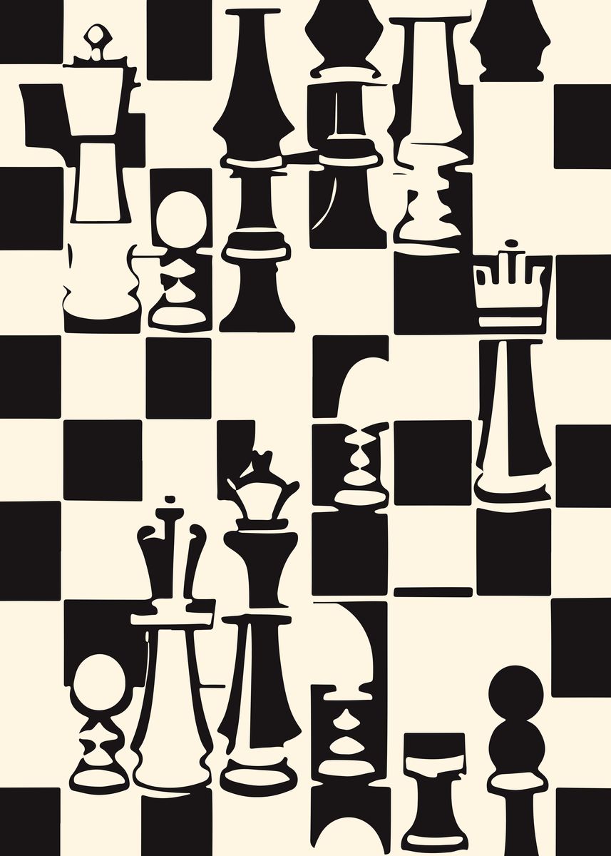 'Minimalistic Chess Poster' Poster, picture, metal print, paint by ...