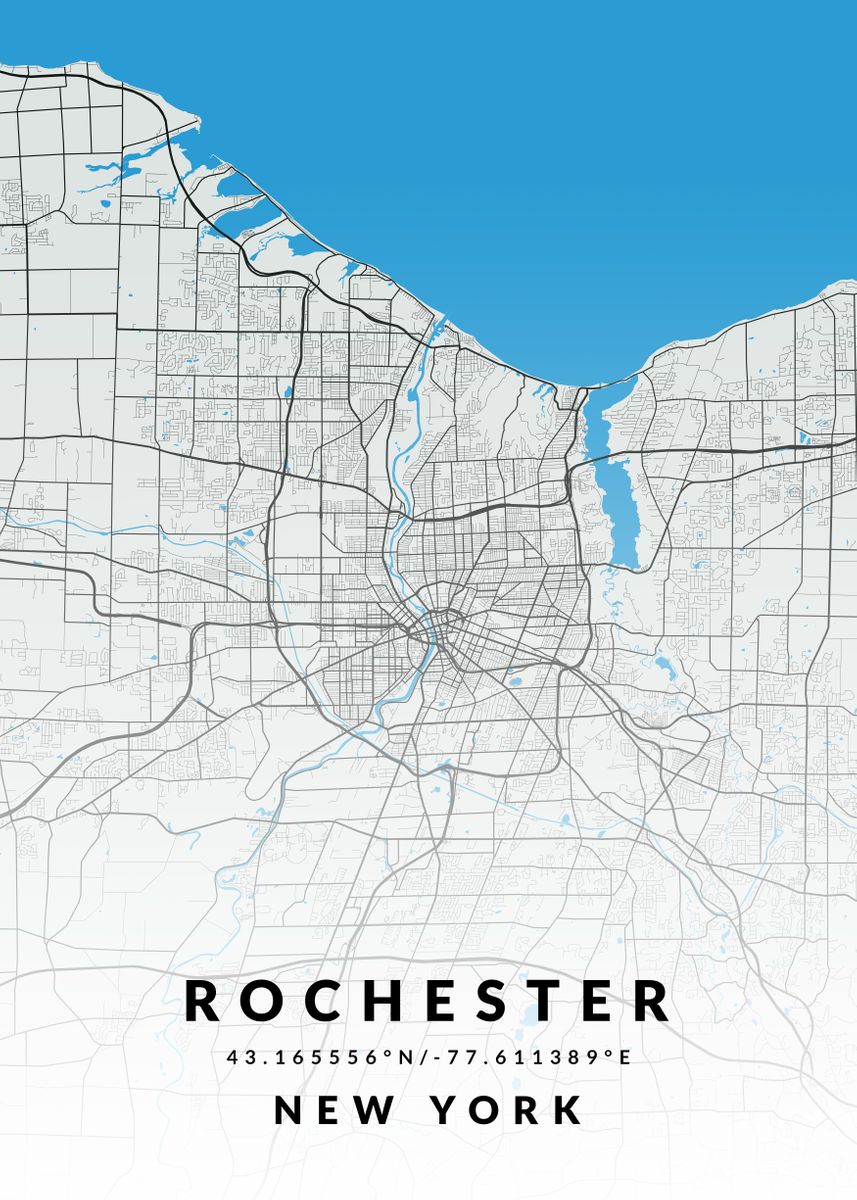 'Rochester City Map' Poster, picture, metal print, paint by NoLapan ...