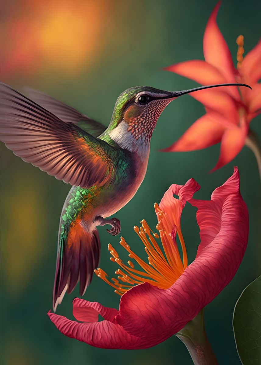 'Hummingbird' Poster, picture, metal print, paint by David Godbehere ...