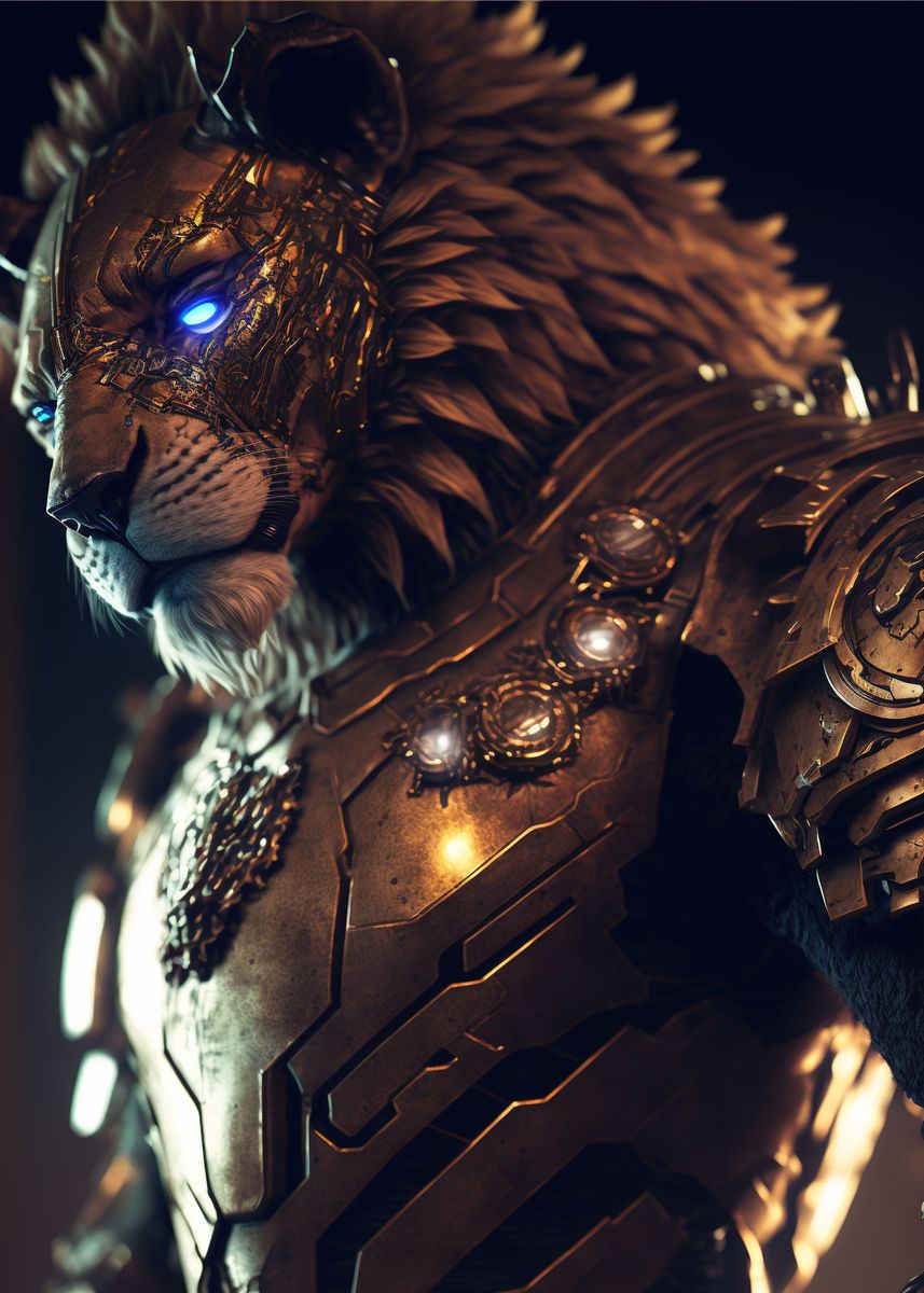 'Future Lion' Poster, picture, metal print, paint by Sunrise Game ...