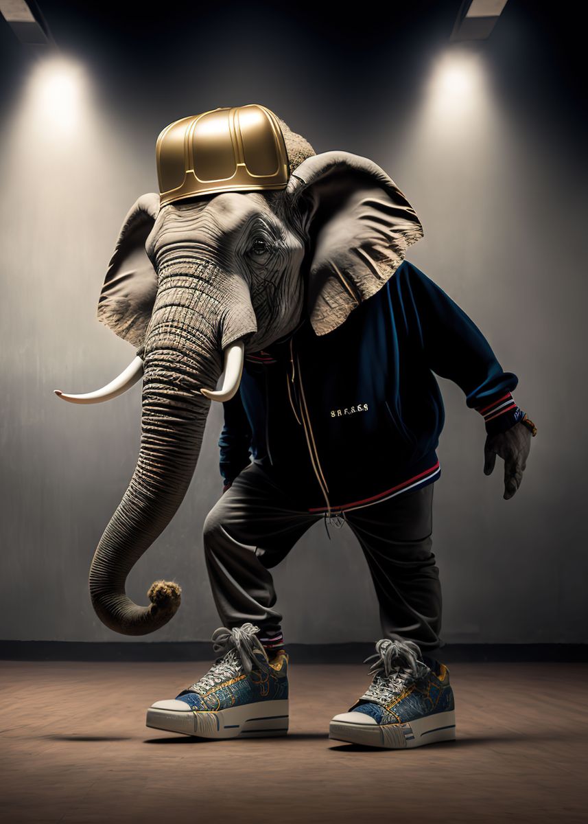 'Elephant Dancer' Poster, picture, metal print, paint by Gil ...