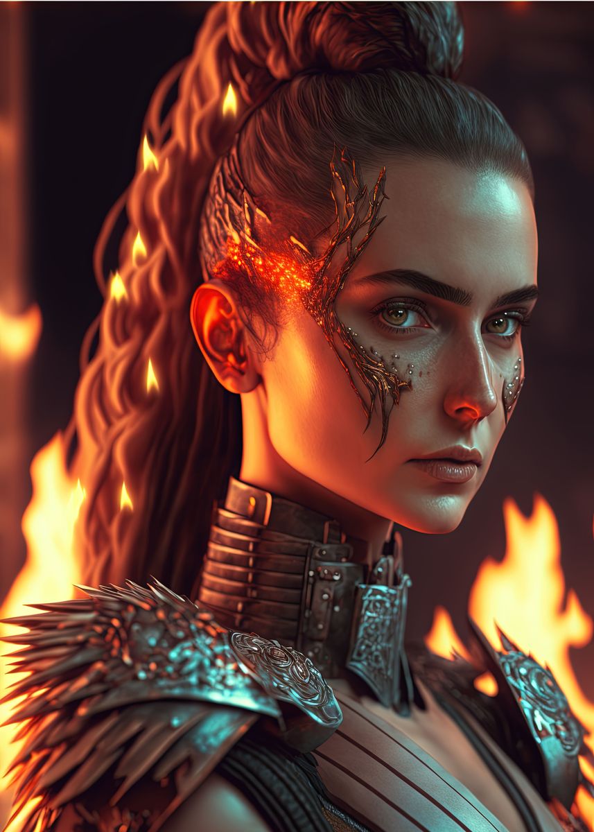 'Cyberpunk Hestia' Poster, picture, metal print, paint by Sunrise Game ...