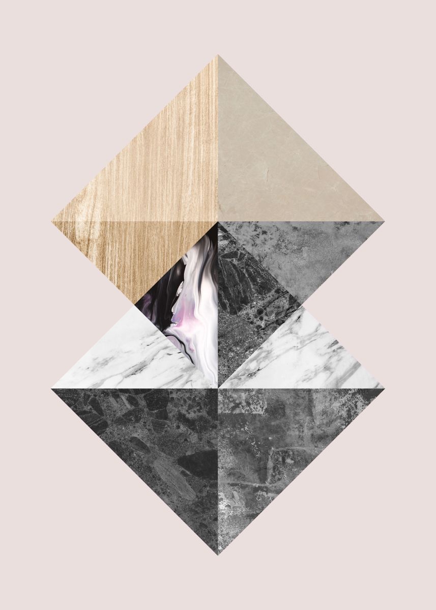 'Collage in polygons 1' Poster, picture, metal print, paint by Vitor ...