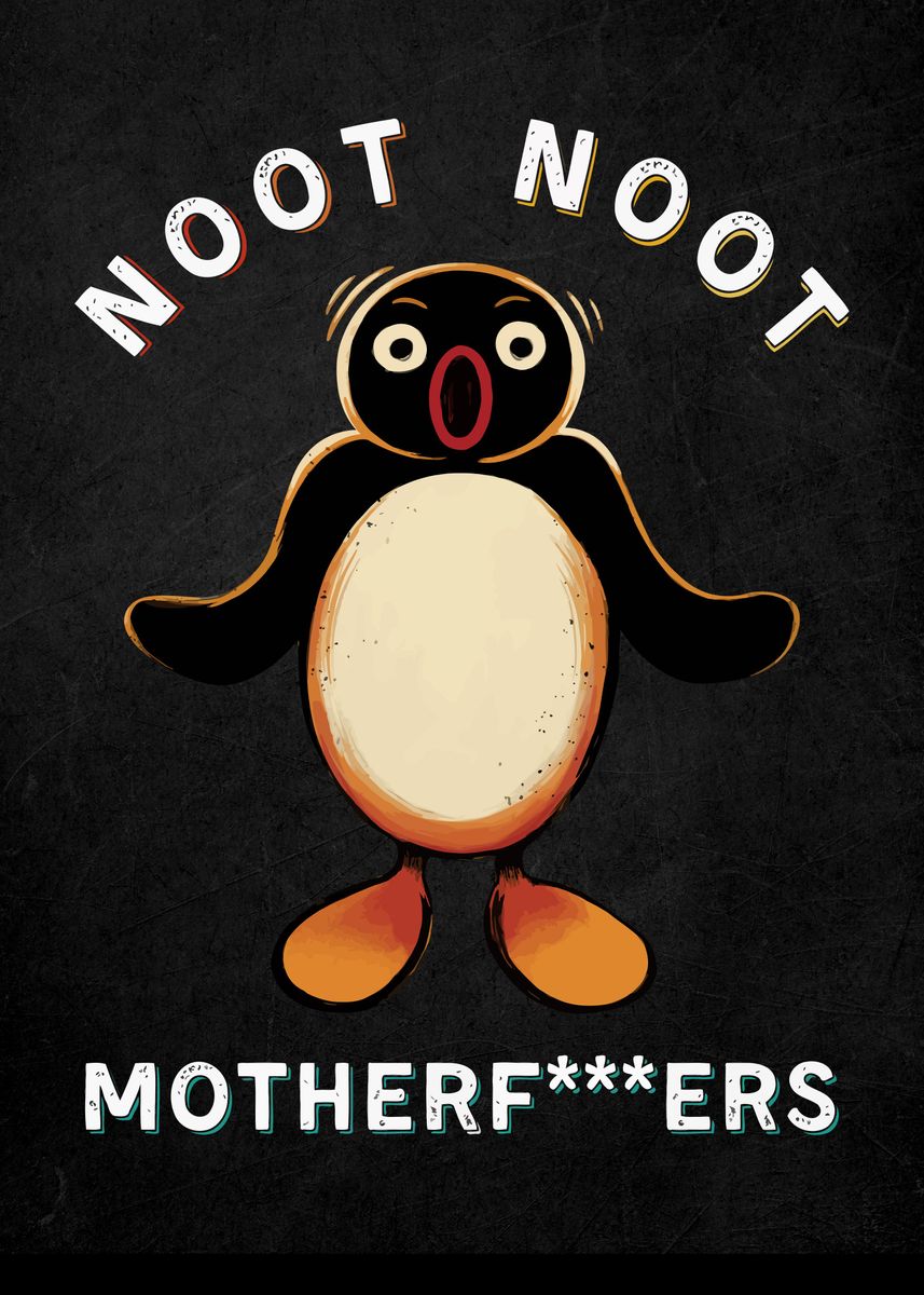 'Penguin Noot Noot' Poster, picture, metal print, paint by Wall Art ...