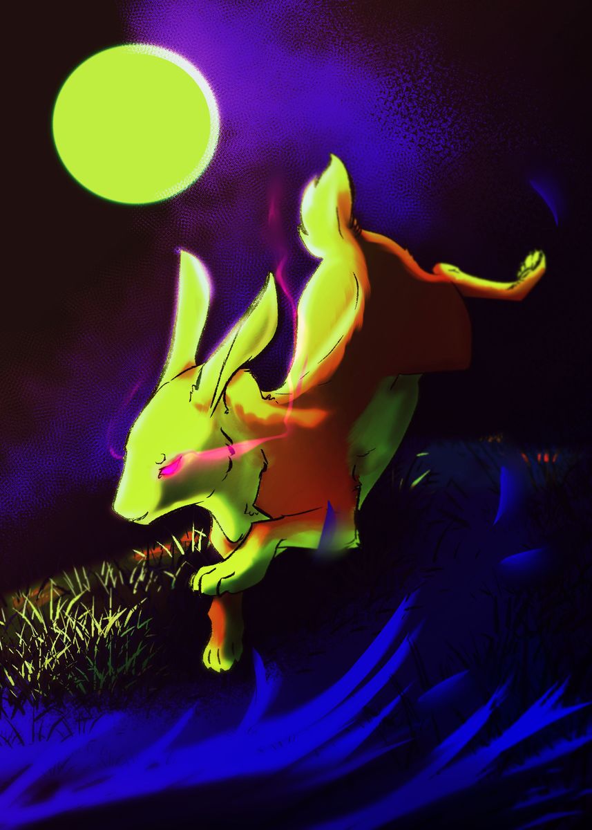 'Retro Rabbit' Poster, picture, metal print, paint by VPST | Displate