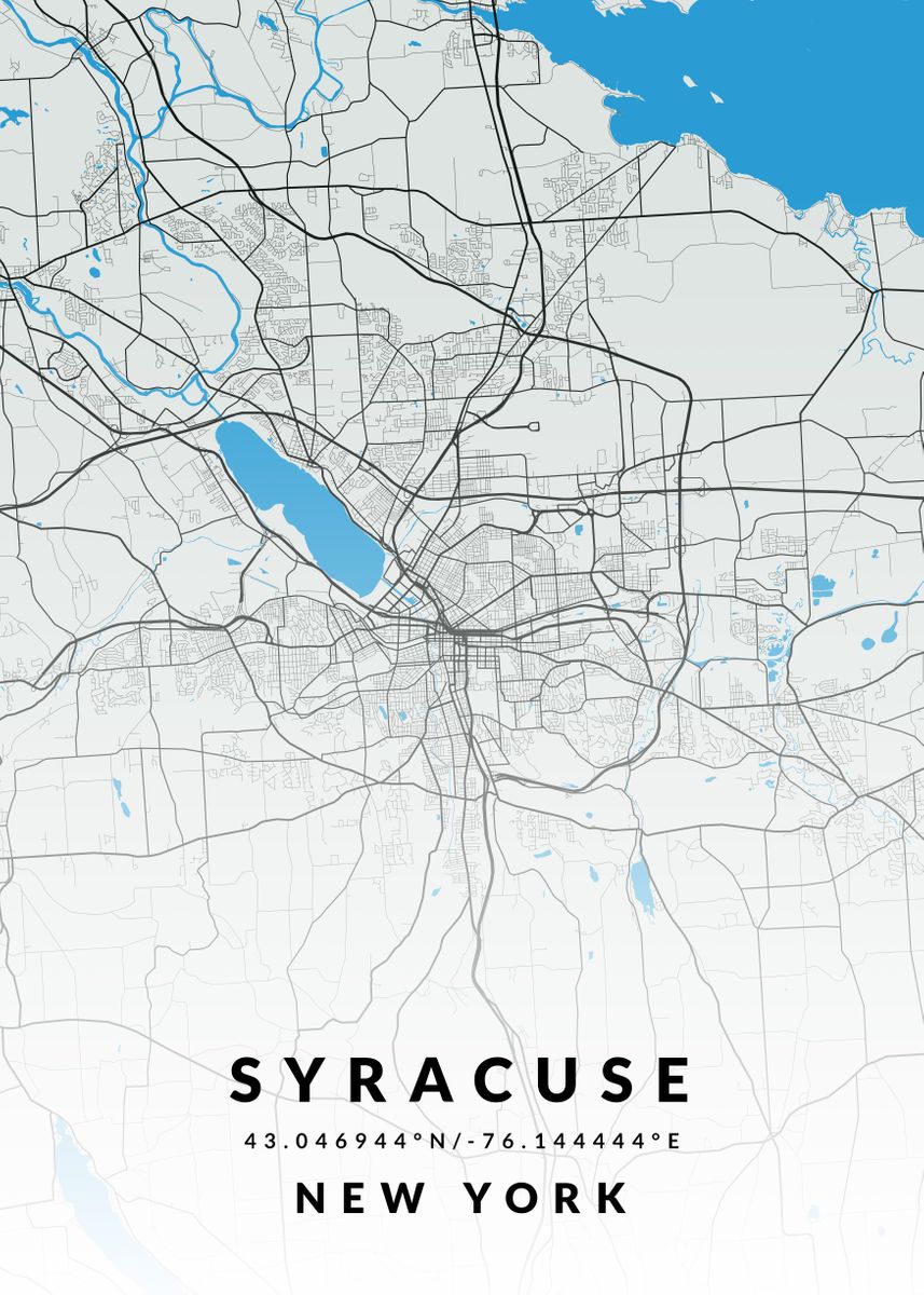 'Syracuse City Map' Poster, picture, metal print, paint by NoLapan ...