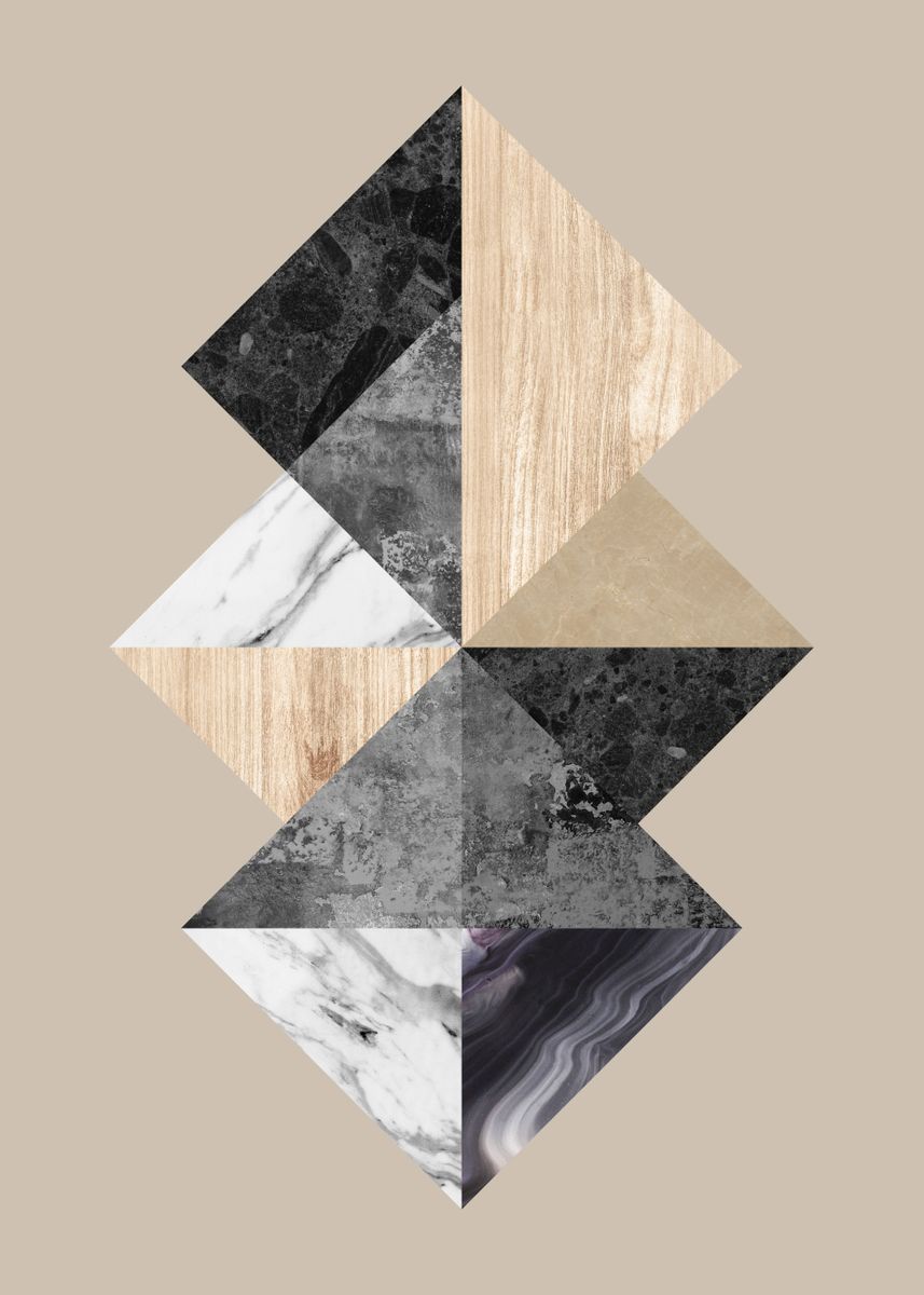 'Collage in polygons 5' Poster, picture, metal print, paint by Vitor ...