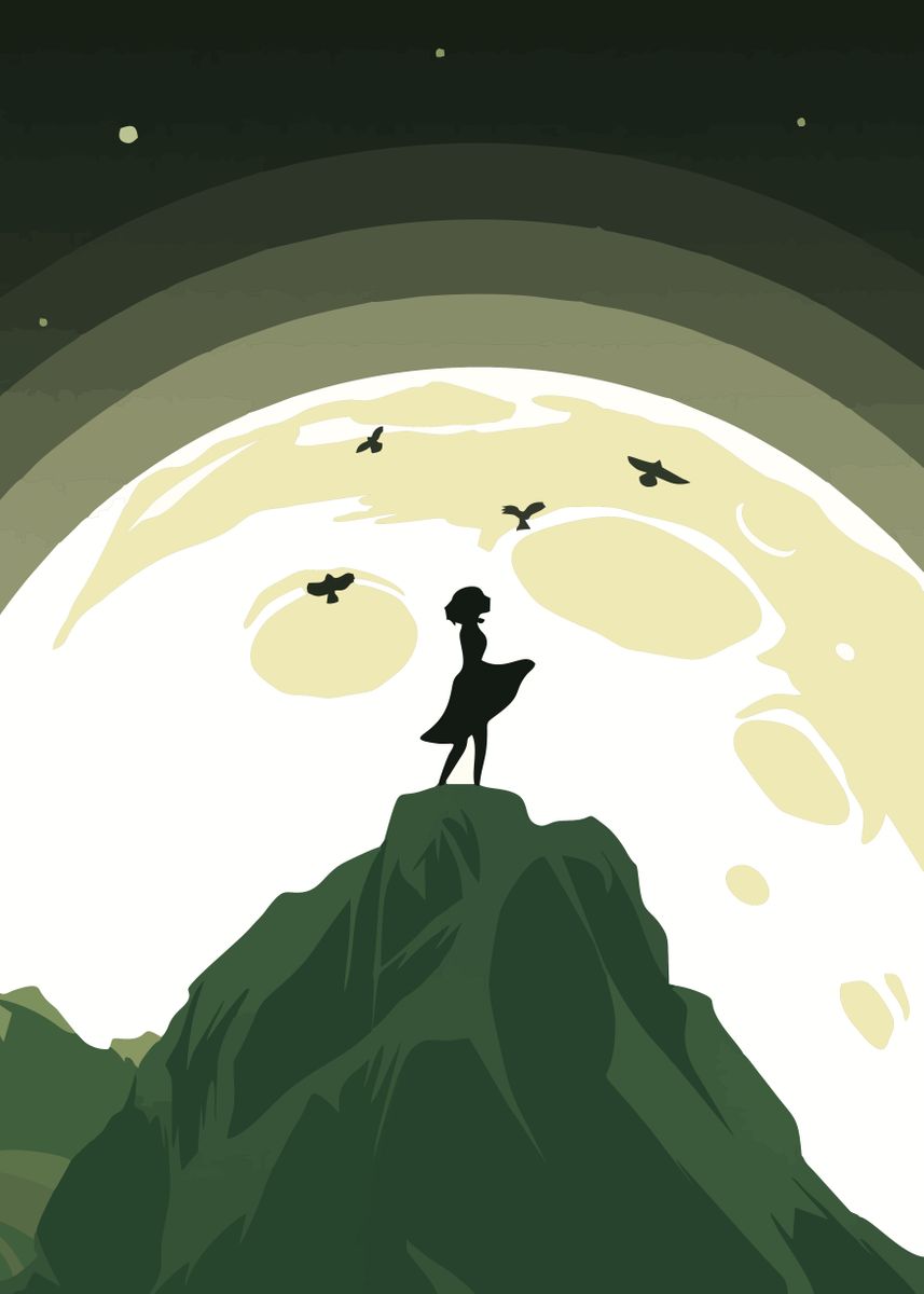 'the moon' Poster, picture, metal print, paint by Modrx Style | Displate