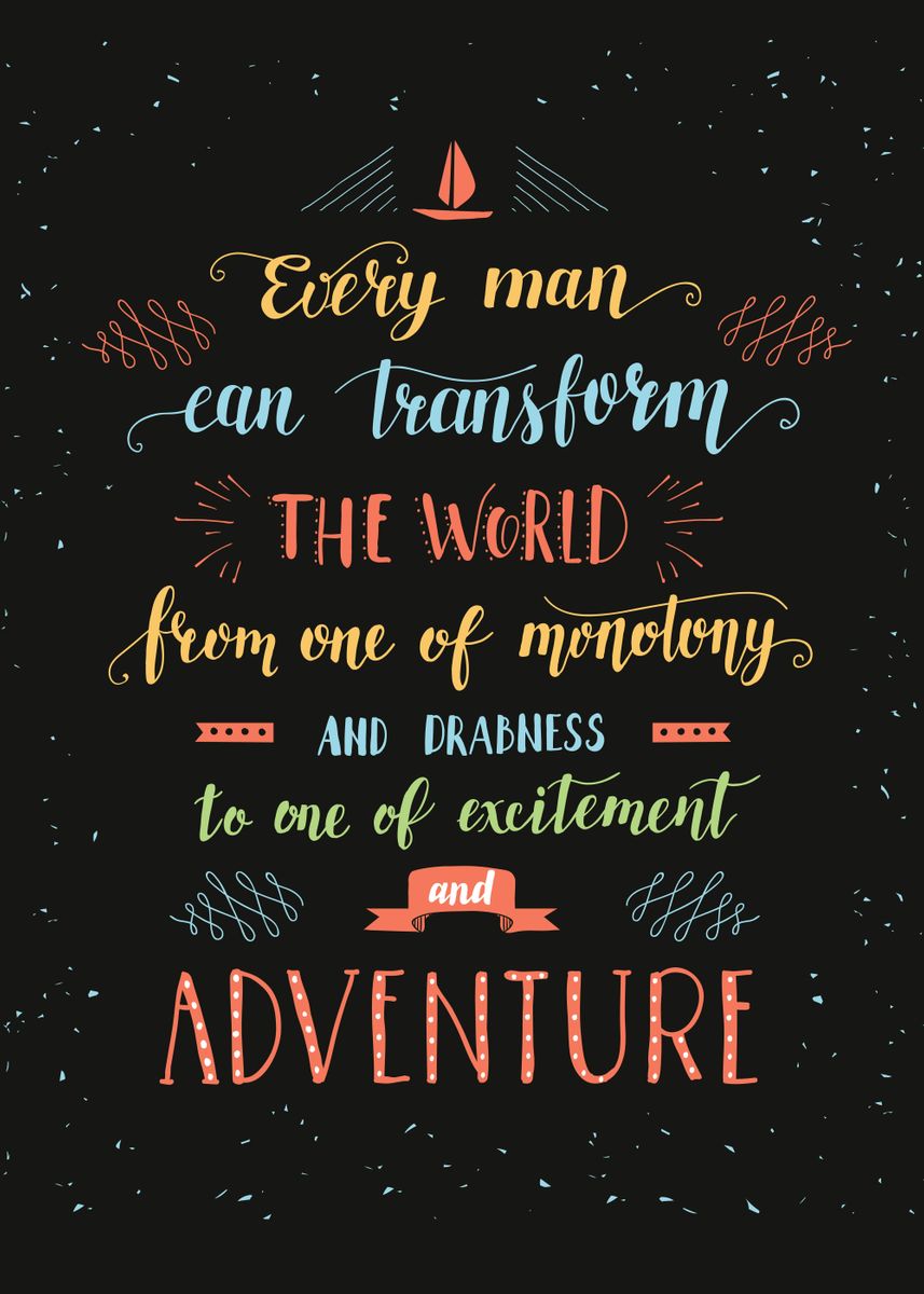 'Adventure' Poster, picture, metal print, paint by Juliana RW | Displate