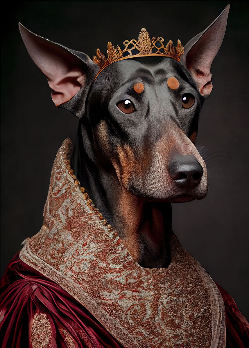 'King Doberman Pinscher' Poster by Swan Dee | Displate
