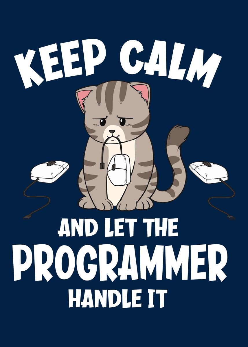 'Keep Calm Funny Cat' Poster, picture, metal print, paint by ...
