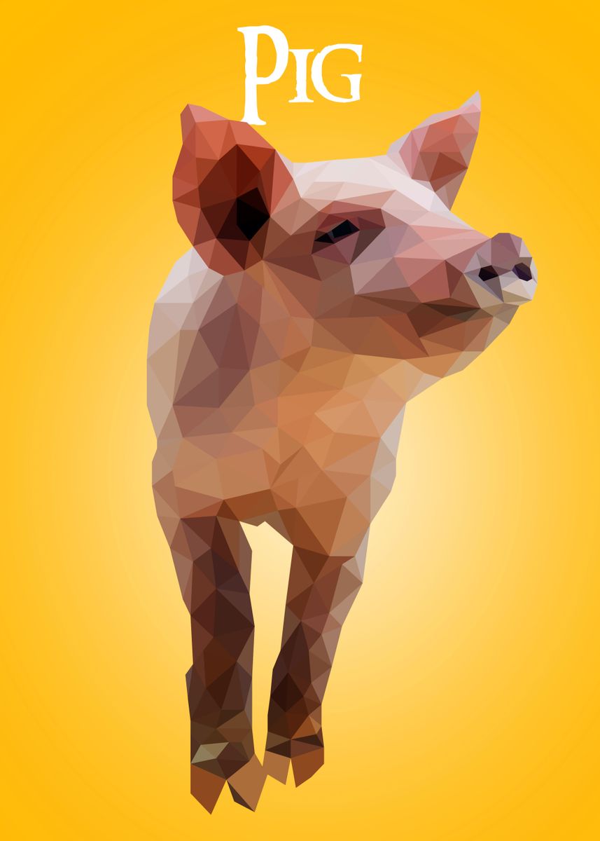 'Pig' Poster, picture, metal print, paint by Dare Neil | Displate