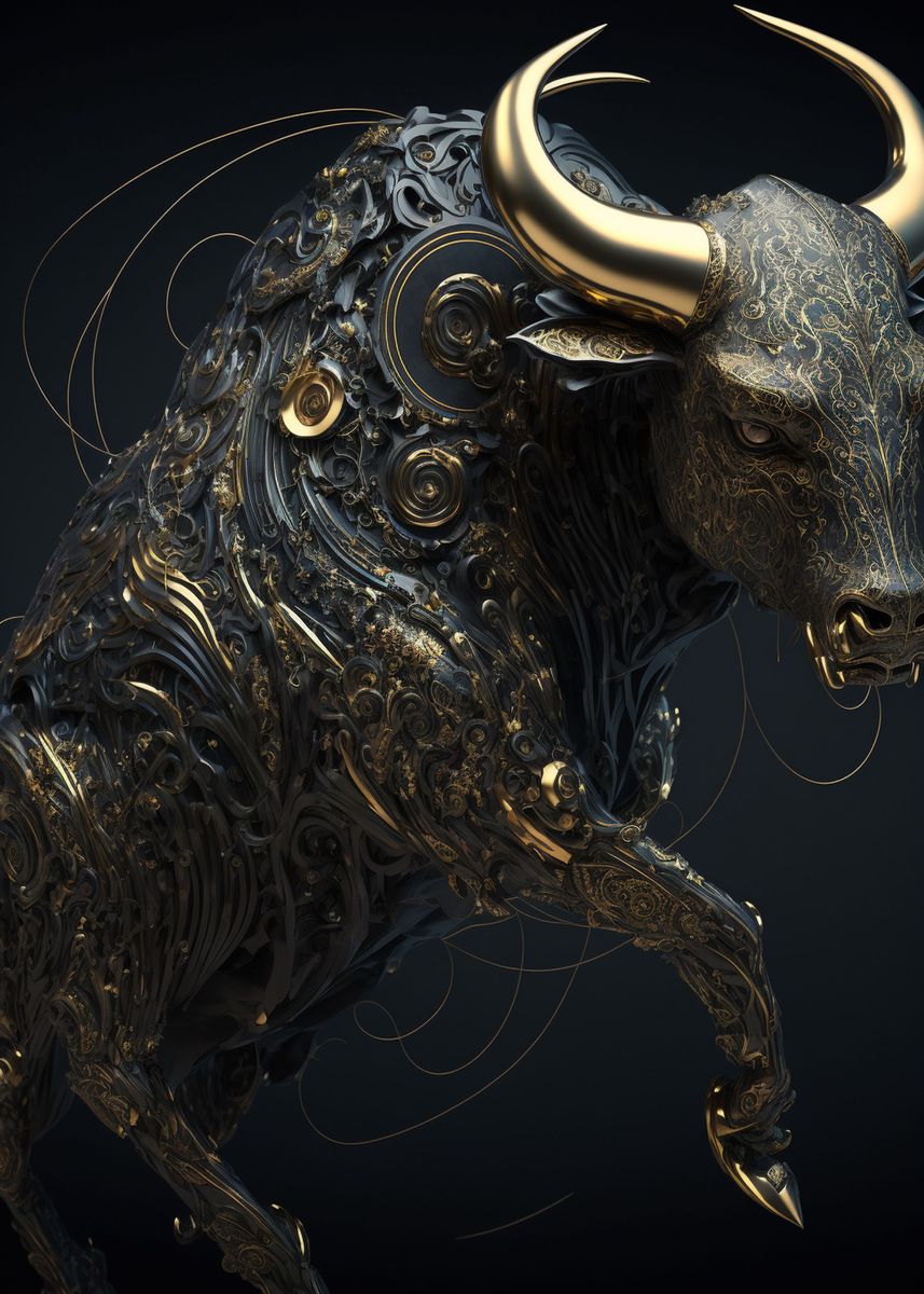 'Zodiac Taurus' Poster, picture, metal print, paint by Lukasz Kobylka ...