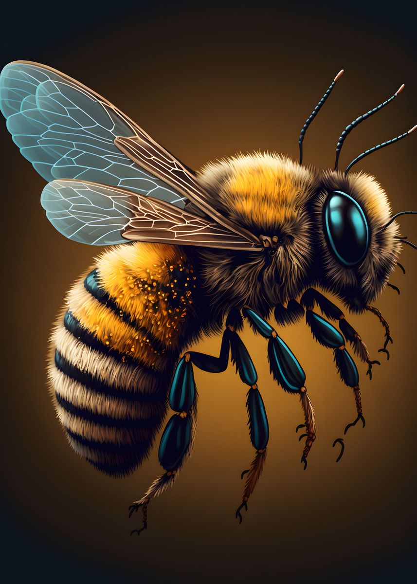 'Honeybee' Poster, picture, metal print, paint by David Godbehere ...