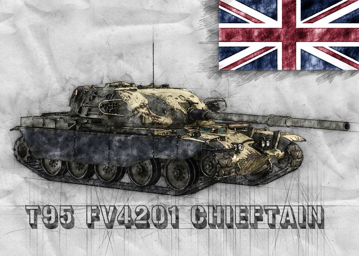 'T95 FV4201 Chieftain' Poster by Pixxelworks Florian Schaller | Displate