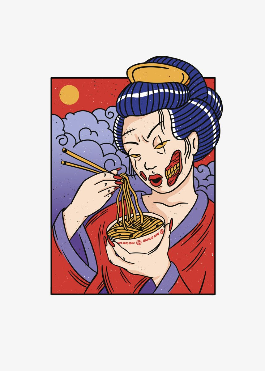 'Geisha' Poster, picture, metal print, paint by Cool Till Death | Displate