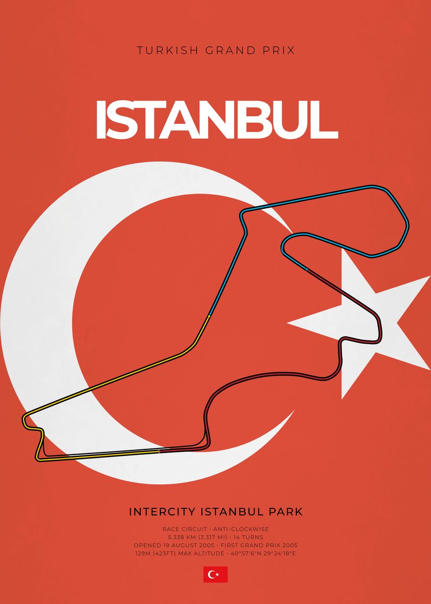 'Istanbul Formula One Track' Poster, picture, metal print, paint by aio ...