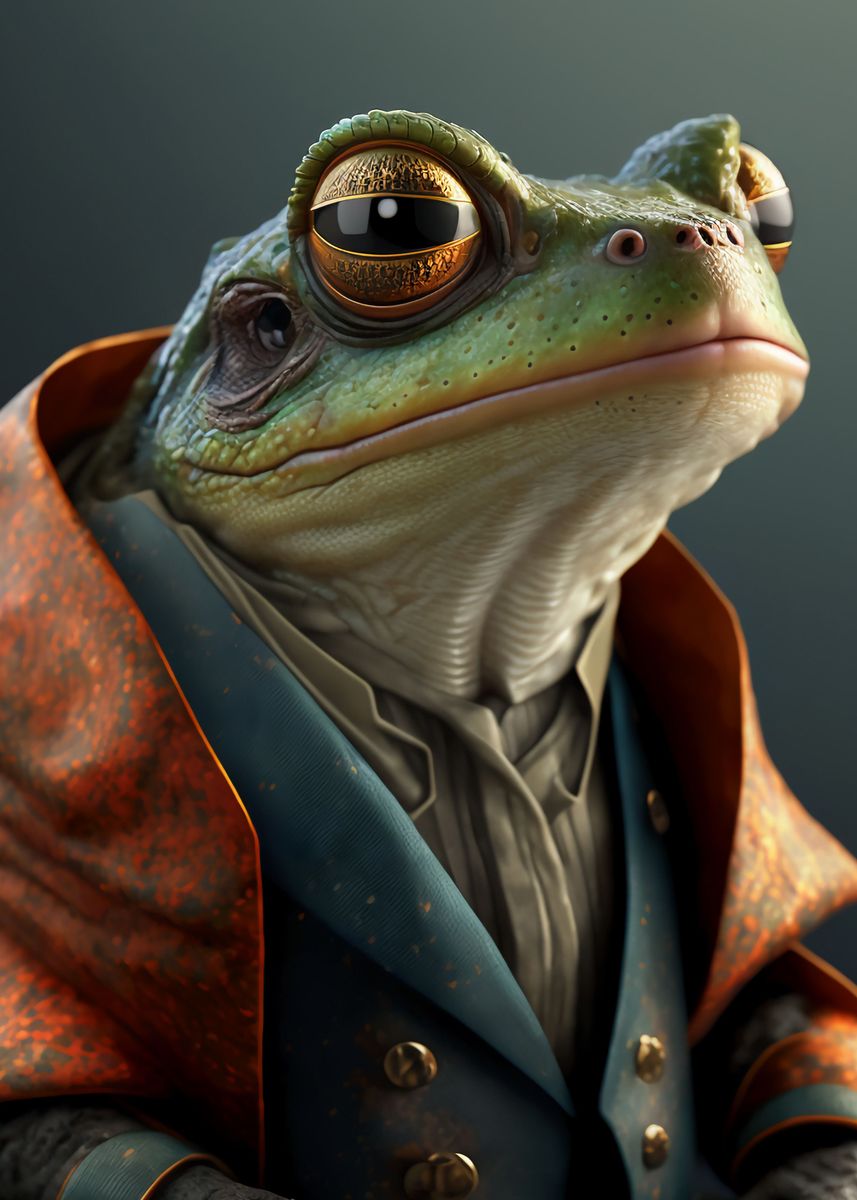 'Frog' Poster, picture, metal print, paint by Oleksandr Kovalov | Displate