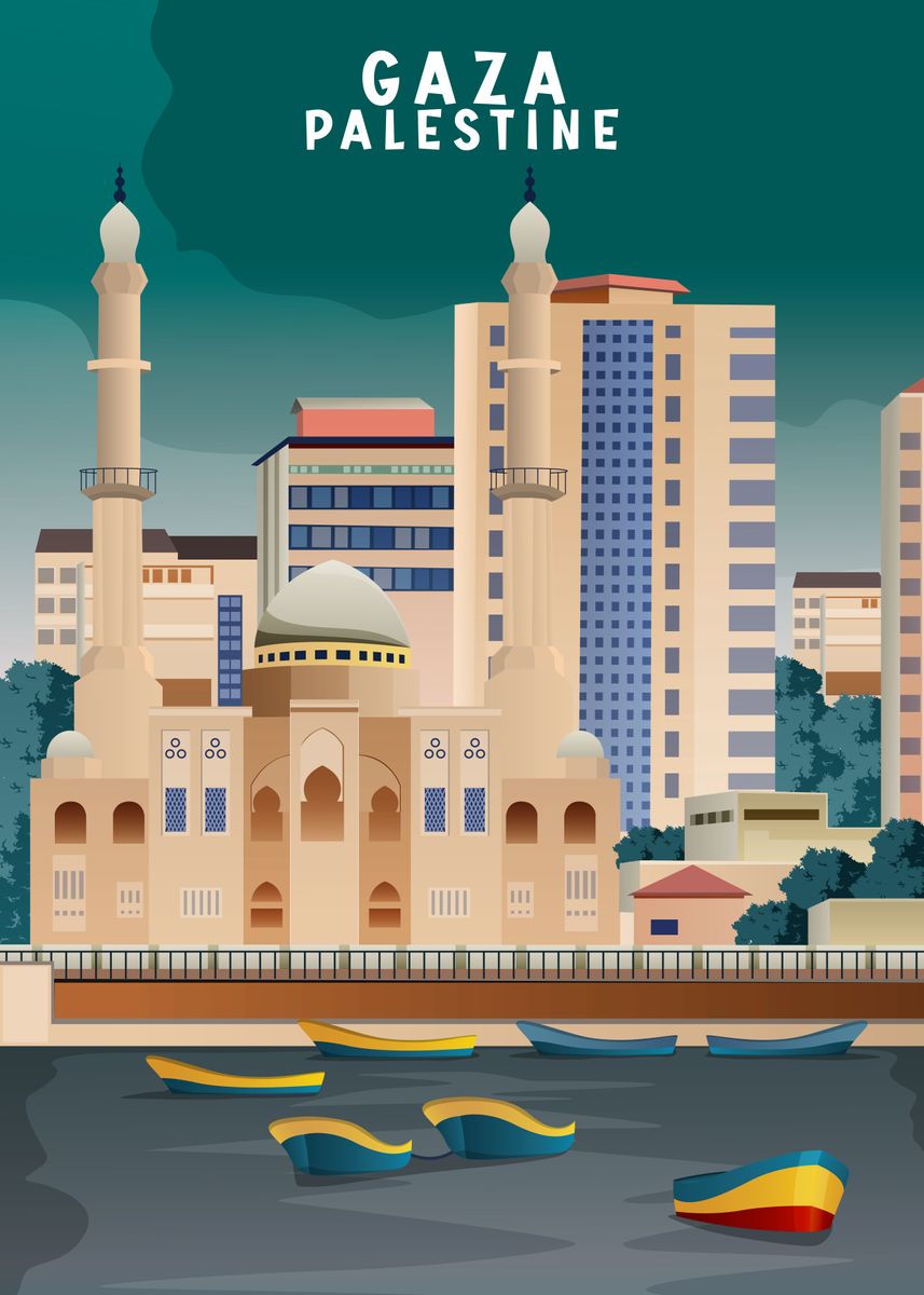 'Gaza Palestine Design Art' Poster, picture, metal print, paint by Omar ...