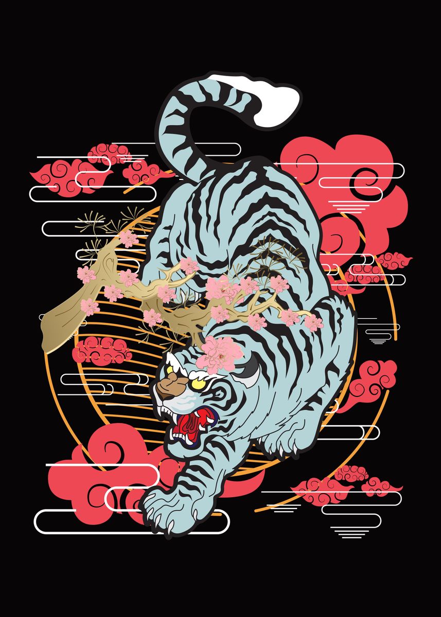 'Tiger' Poster, picture, metal print, paint by Mr Yy | Displate