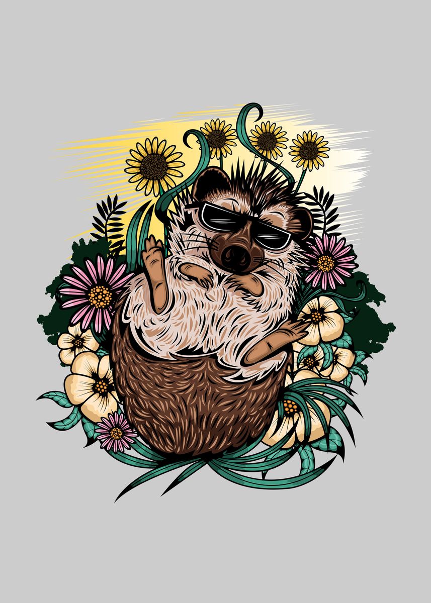 'Cool Hedgehog' Poster, picture, metal print, paint by Adamzworld ...