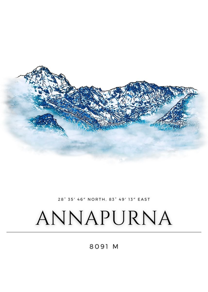 'Annapurna' Poster, picture, metal print, paint by Alex | Displate