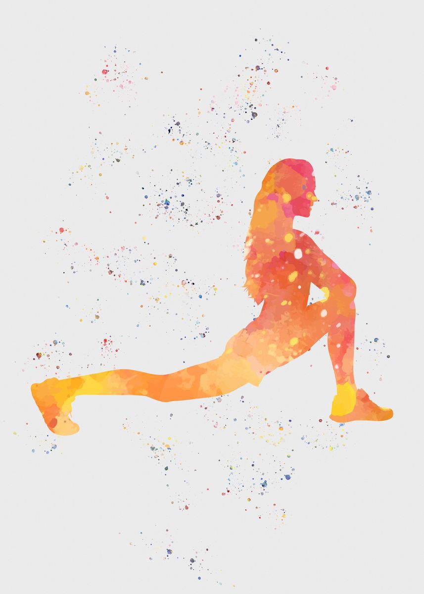 'Women Yoga Painting' Poster, picture, metal print, paint by Ollie Reid ...