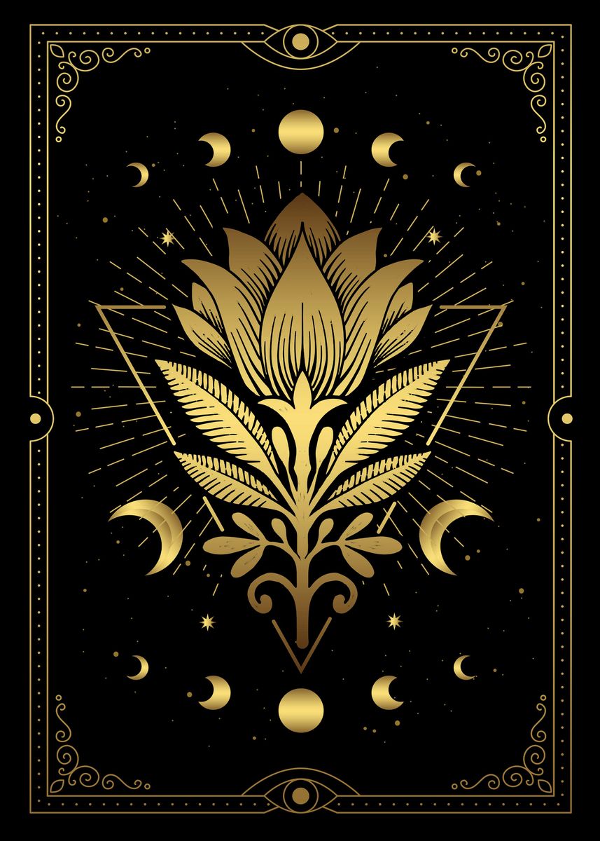 'Tarot flower moon' Poster, picture, metal print, paint by Michael ...