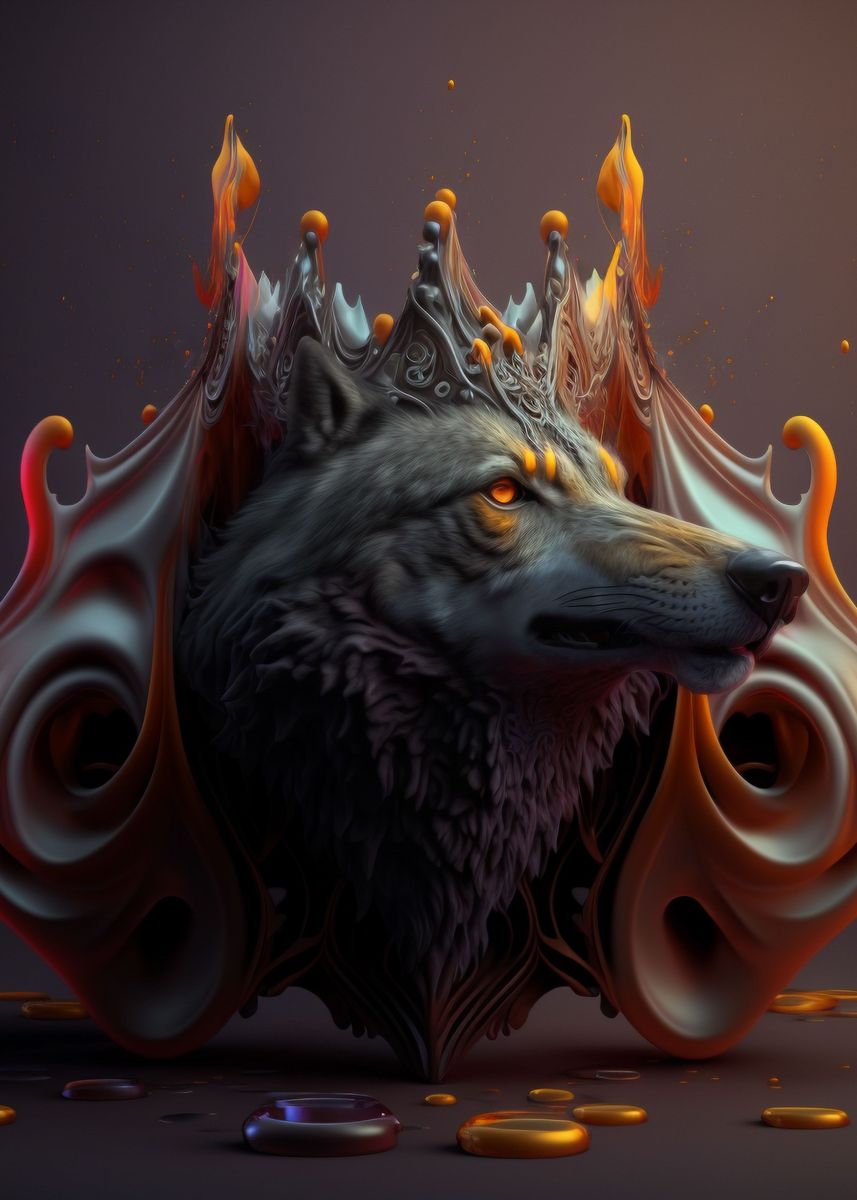 'Wolf King' Poster, picture, metal print, paint by Alexandre Jean ...