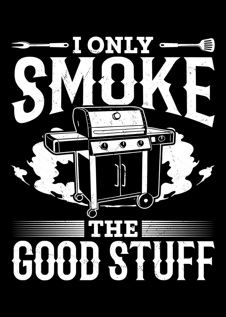 'Chef BBQ Grilling' Poster, picture, metal print, paint by ...
