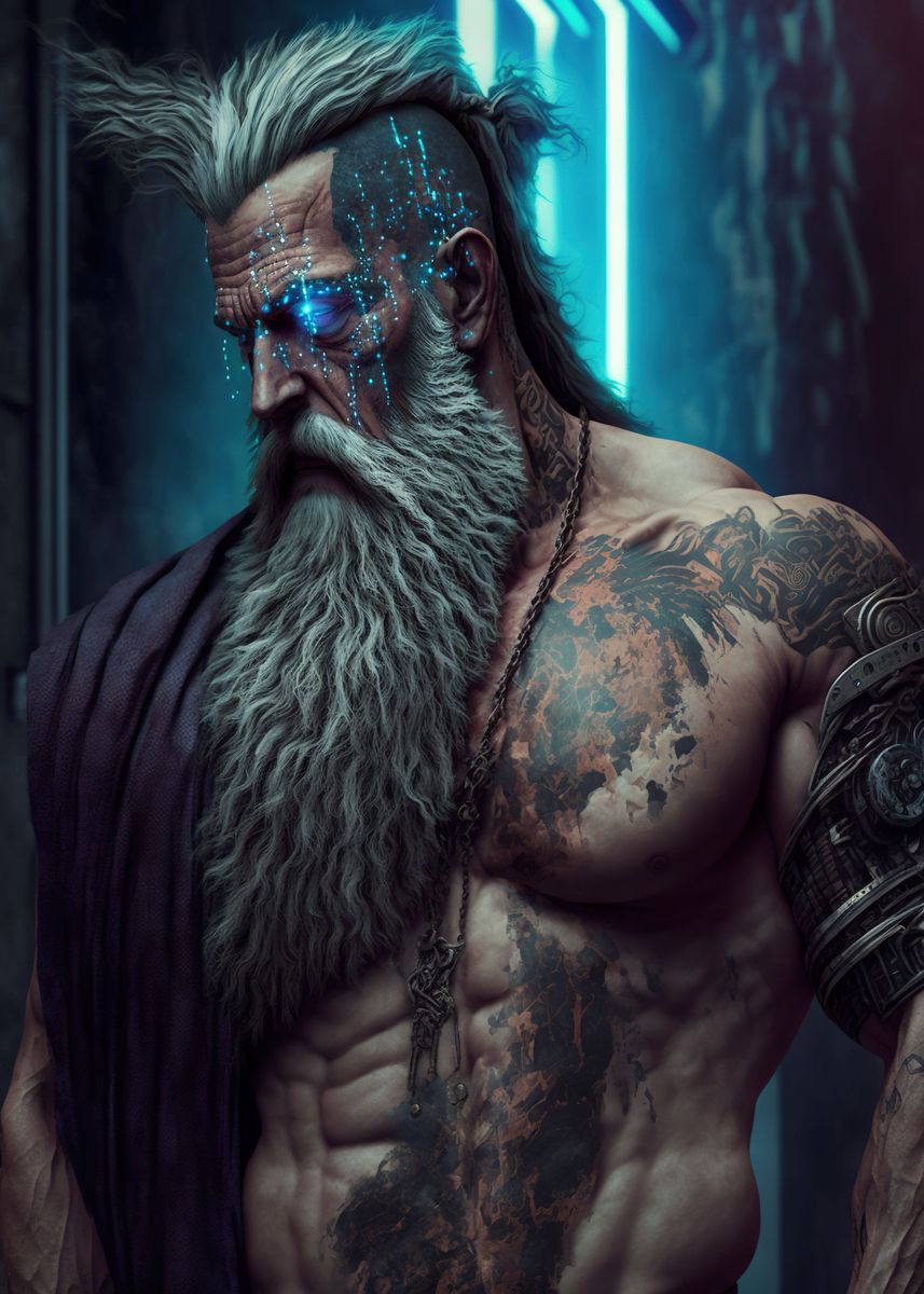 'Cyberpunk Zeus' Poster, picture, metal print, paint by Sunrise Game ...