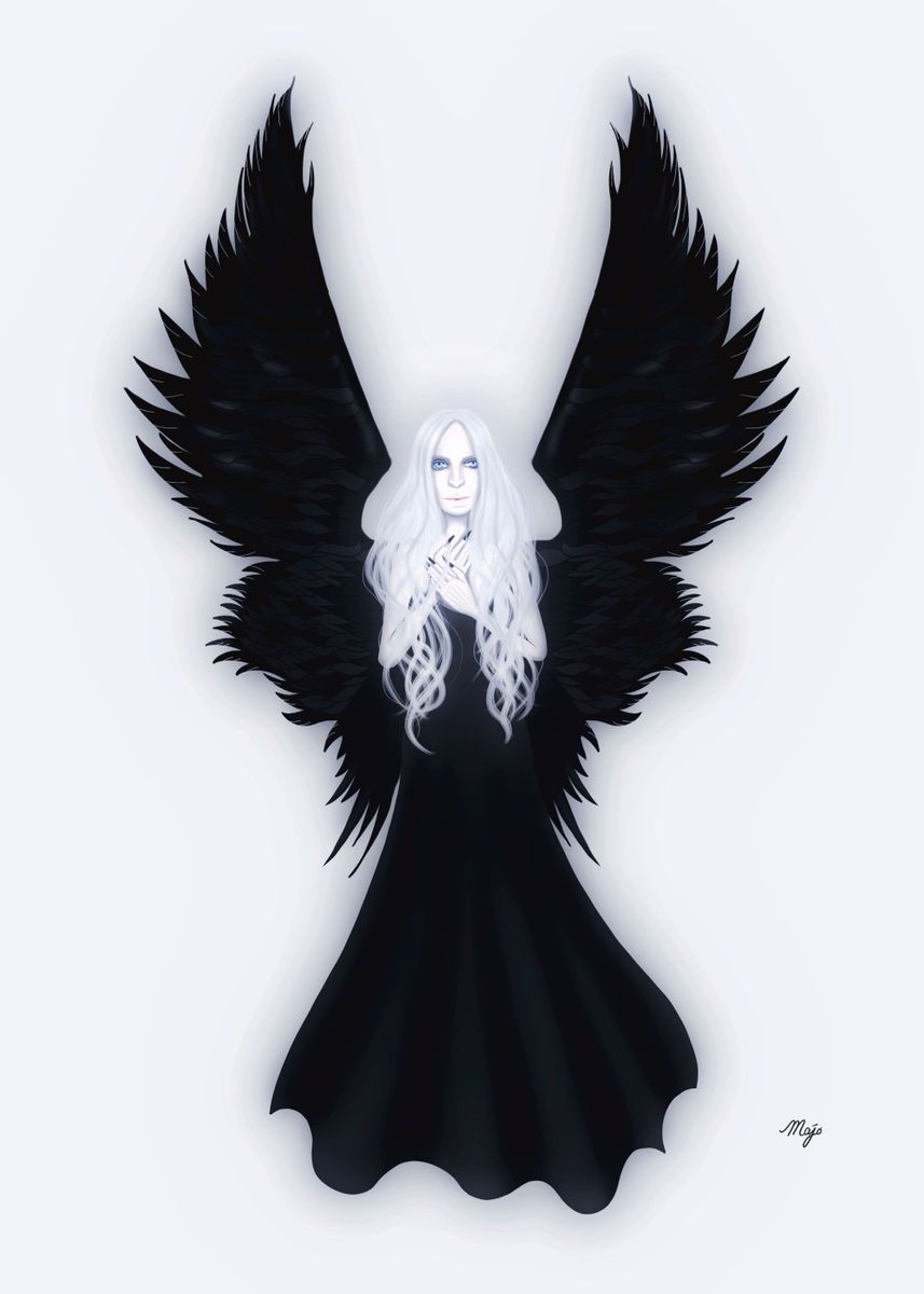 'Black Winged Angel ' Poster, picture, metal print, paint by Majo Art ...