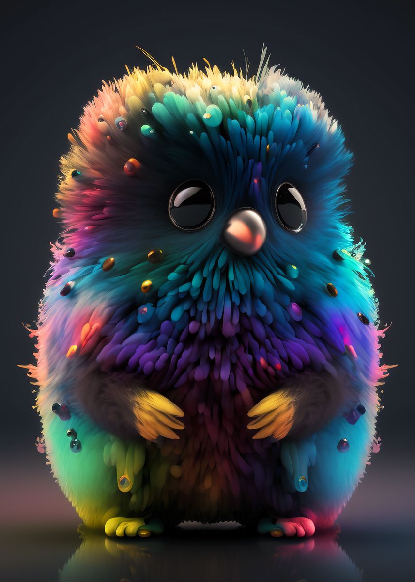 'Fluffy animal' Poster, picture, metal print, paint by Oleksandr ...