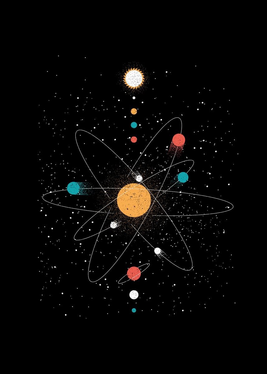 'Atom Universe Minimalist' Poster, picture, metal print, paint by ...