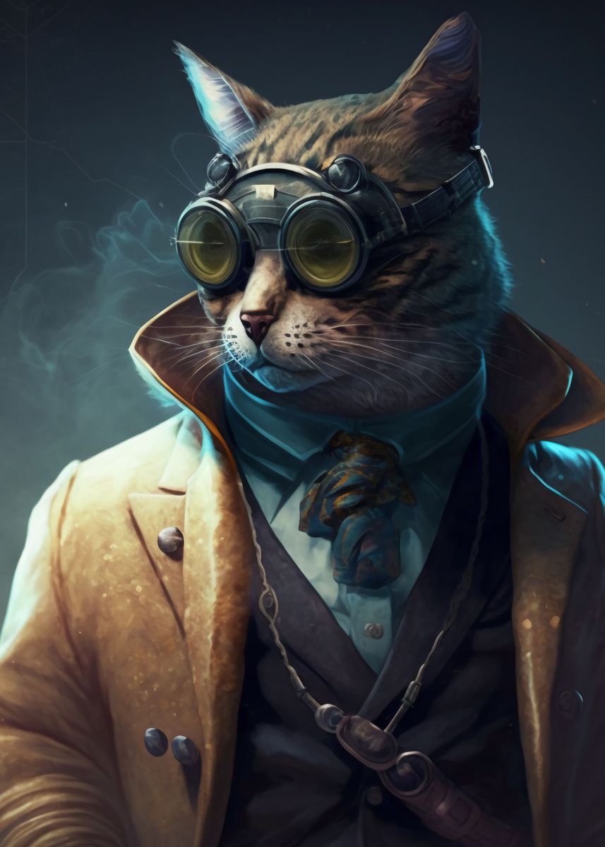 'Mr Cat' Poster, picture, metal print, paint by Oleksandr Kovalov ...