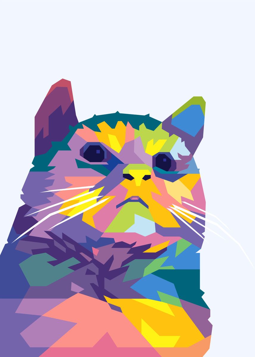 'pathetic cat meme' Poster, picture, metal print, paint by New Trending ...