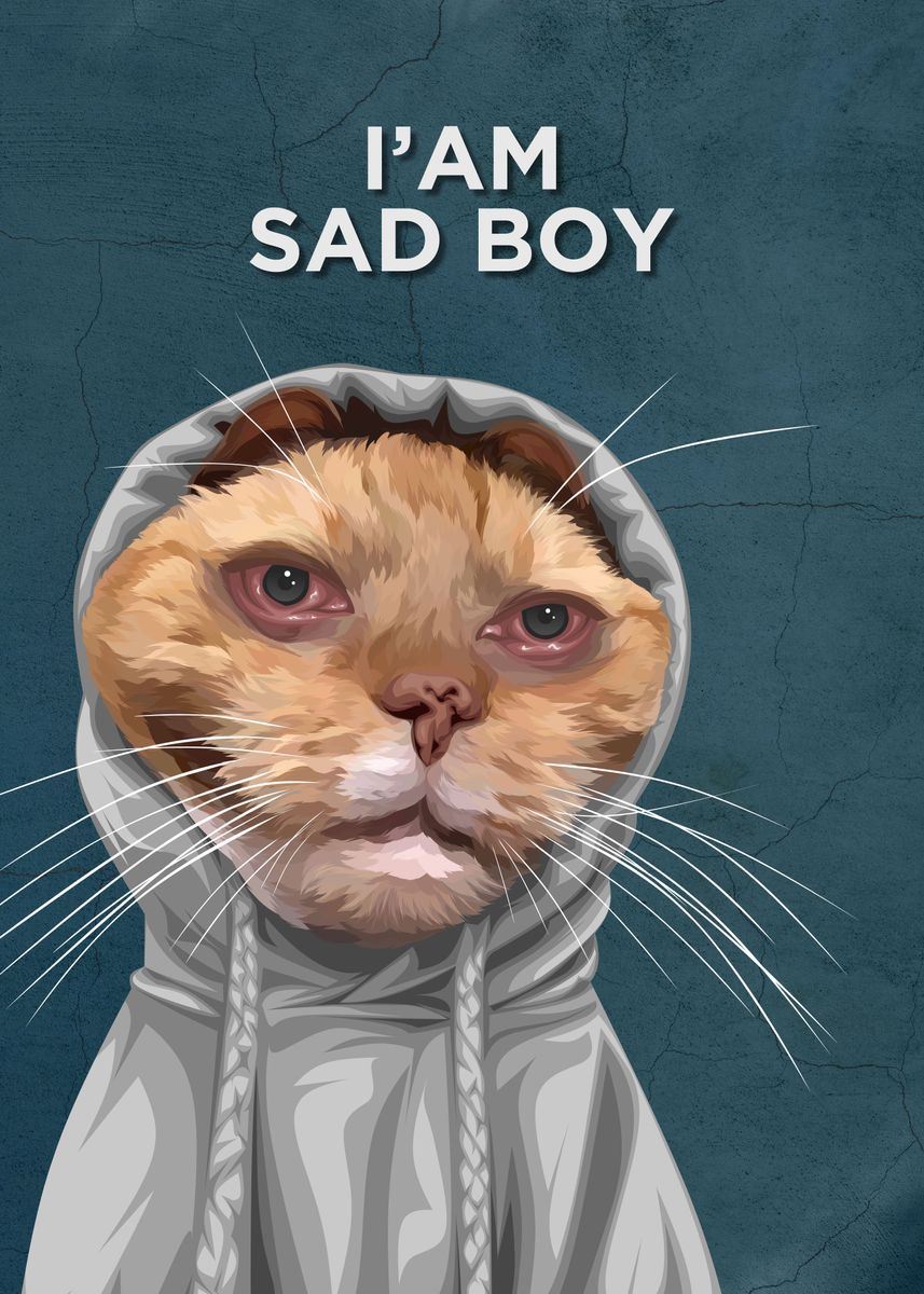 'I am sad boy' Poster, picture, metal print, paint by HOLOSOMNIA | Displate