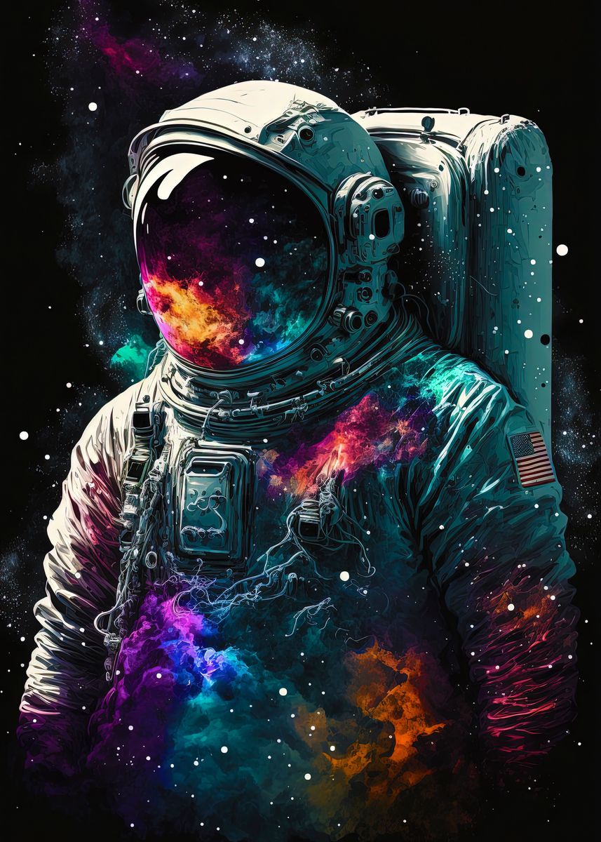 'Explorer among the stars' Poster, picture, metal print, paint by Sigma ...