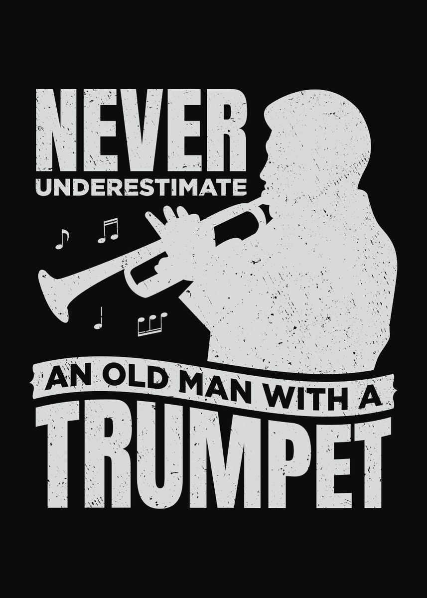 'Old Man Trumpet Design' Poster, picture, metal print, paint by Marcel ...