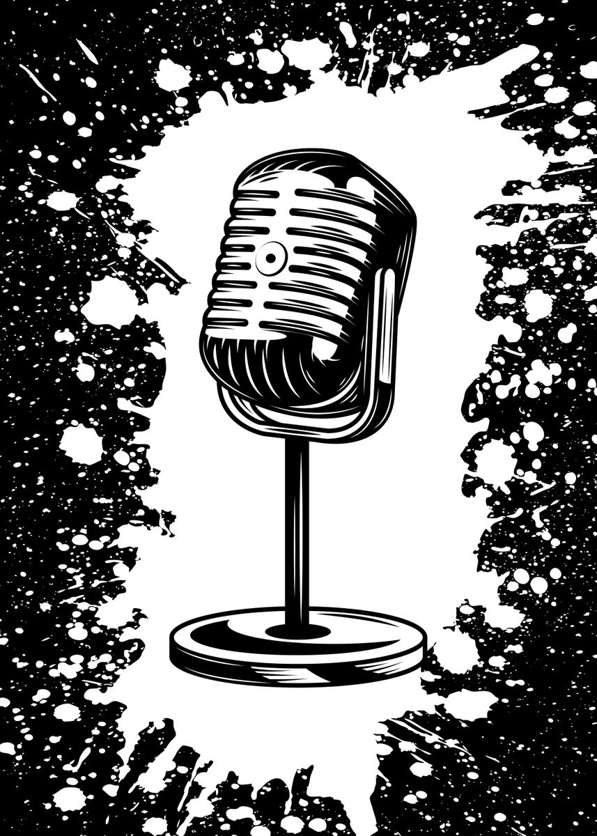 'mic art' Poster, picture, metal print, paint by arasi art | Displate