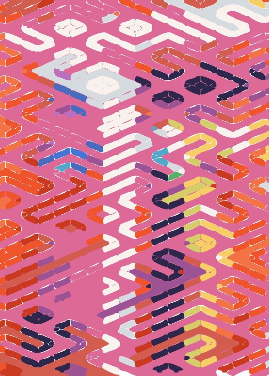 'Random Complication' Poster, picture, metal print, paint by 83 Oranges ...