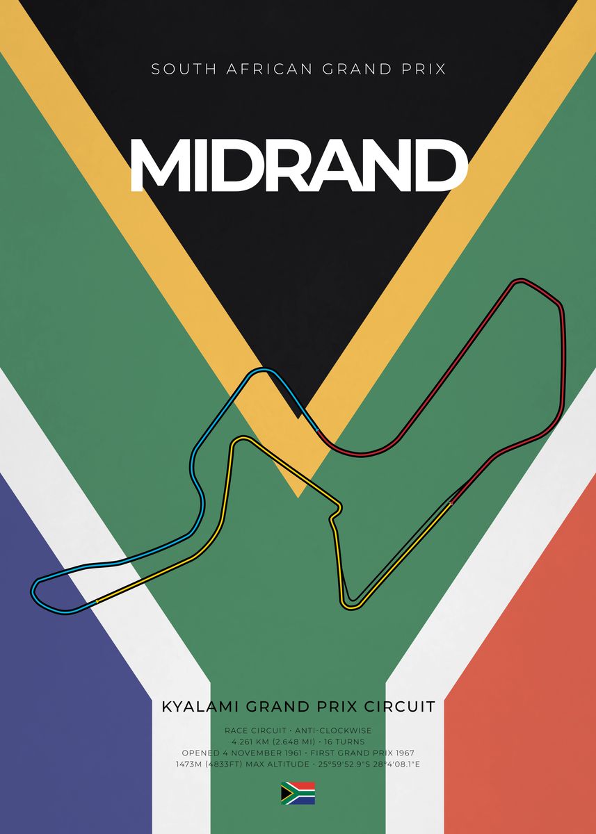 'Midrand F1 Circuit' Poster, picture, metal print, paint by Alo | Displate