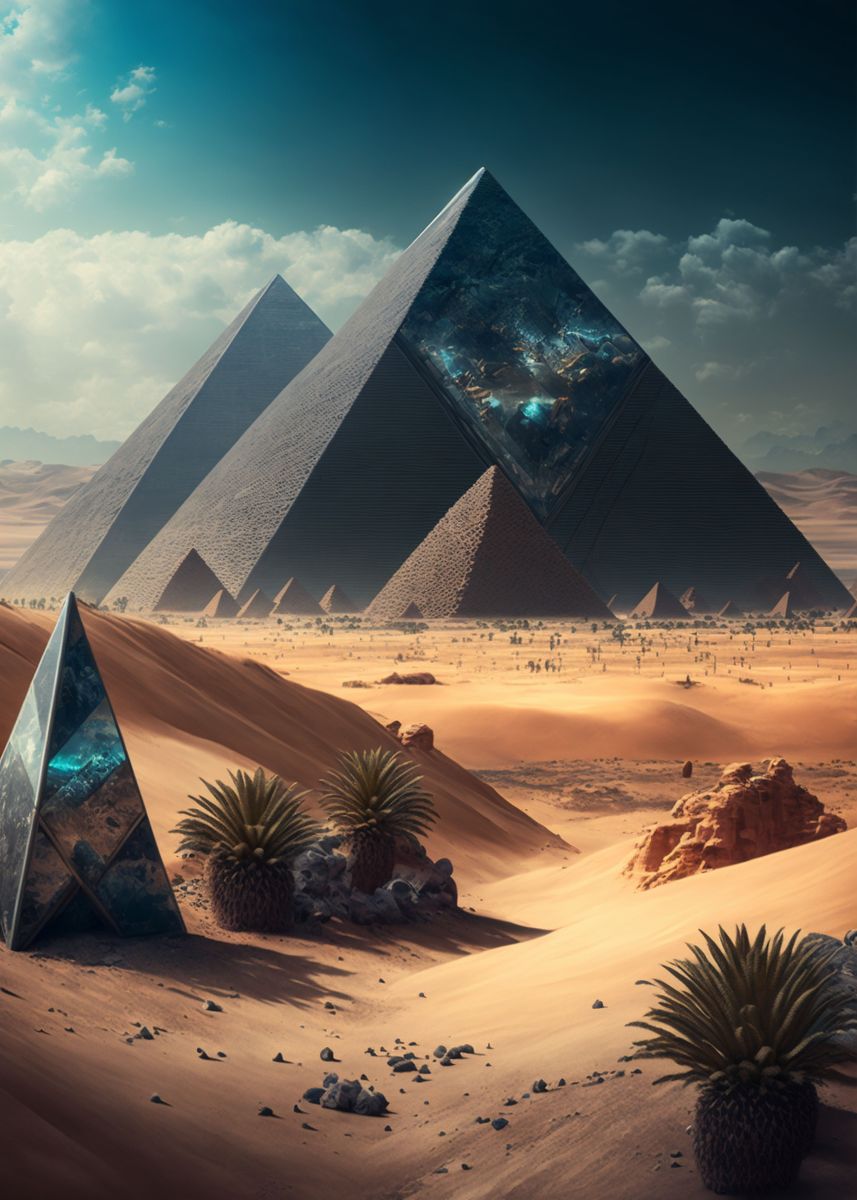 'Deep into Ancient Pyramids' Poster, picture, metal print, paint by ...