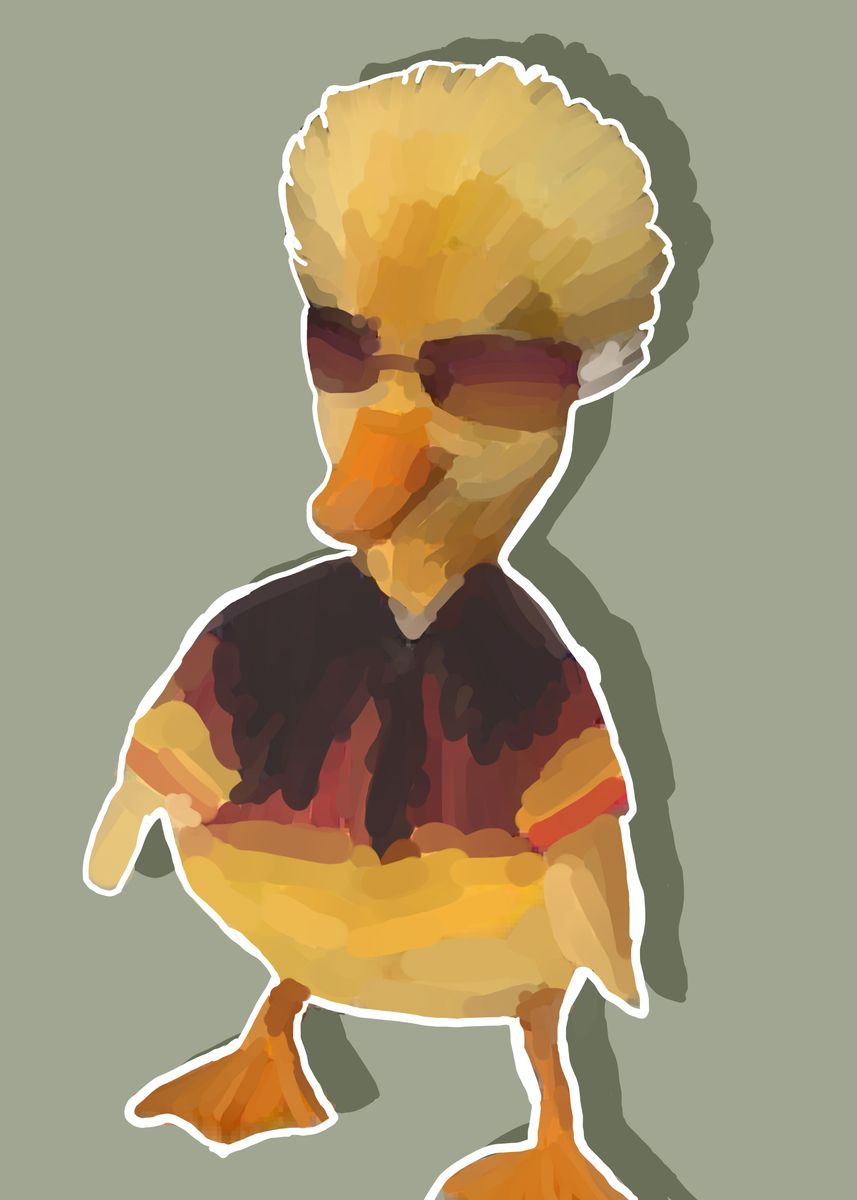 'duck fire cool' Poster, picture, metal print, paint by eunoia | Displate