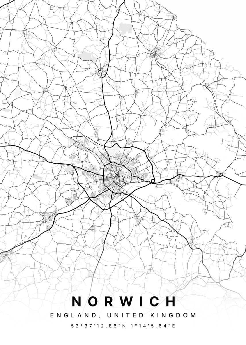 'Norwich England' Poster, picture, metal print, paint by Kemi | Displate