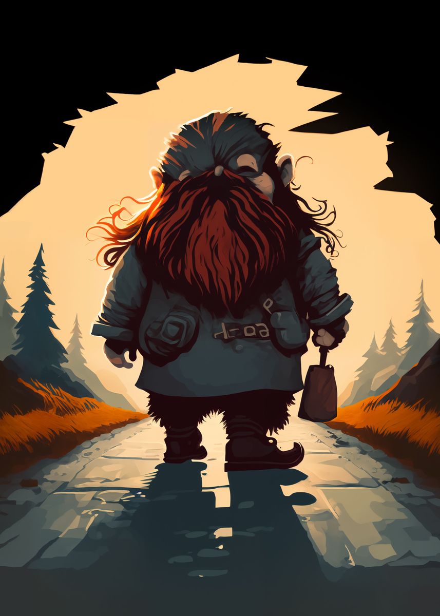 'Dwarf walks alone' Poster, picture, metal print, paint by DervlexArt ...