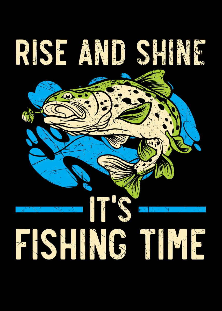 'Its Fishing Time' Poster, picture, metal print, paint by NAO | Displate